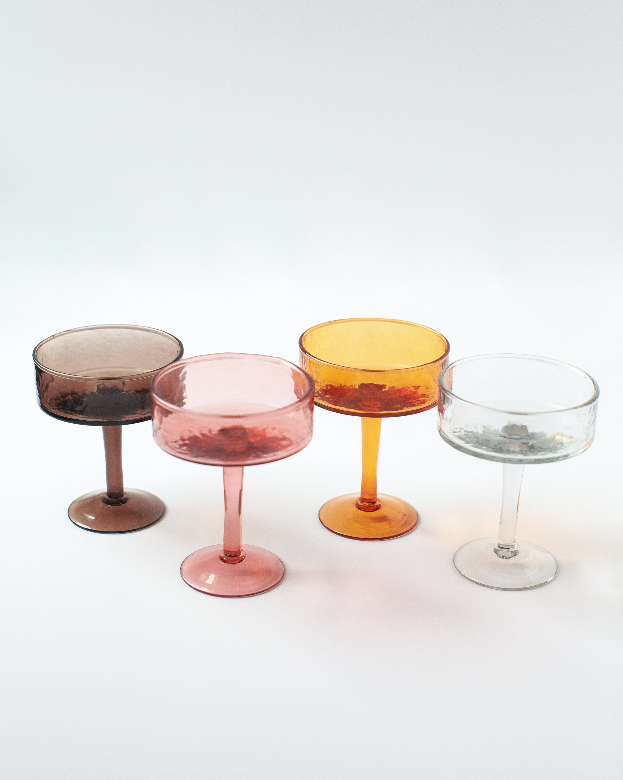 Handblown Hammered Coupe Cocktail Glass Pair | Ethically Made